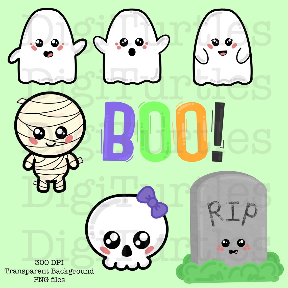 Halloween Clipart Cute Kawaii Halloween Clipart Transparent a ...