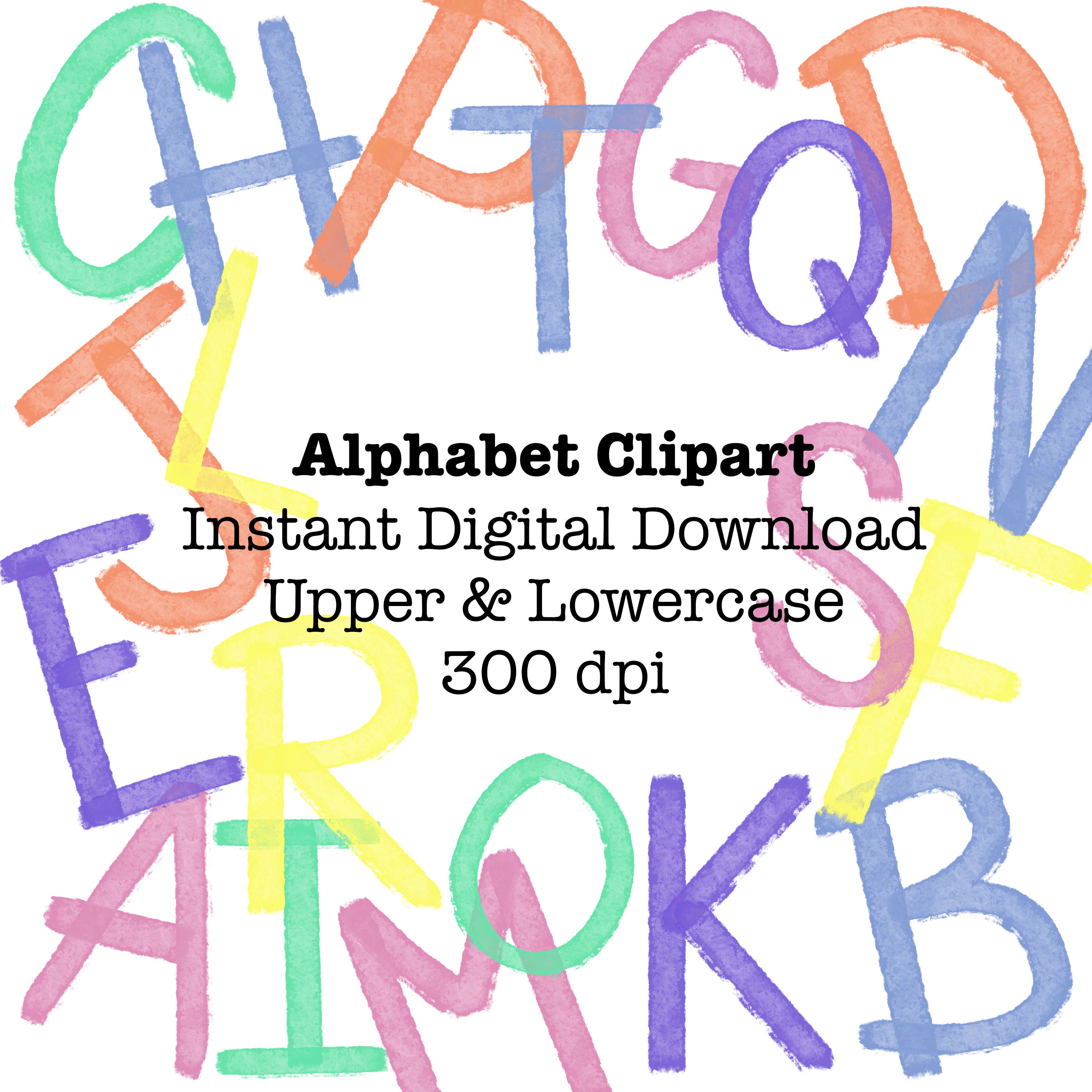 Alphabet Clipart - Handwritten Letters - Upper and Lowercase Letters ...