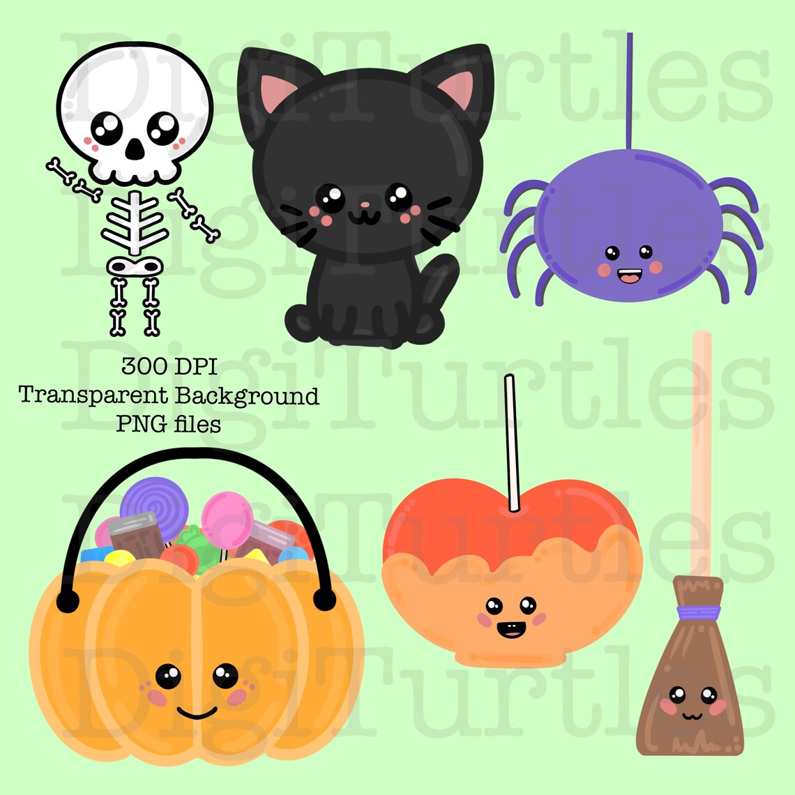 Halloween Clipart Cute Kawaii Halloween Clipart Transparent a ...