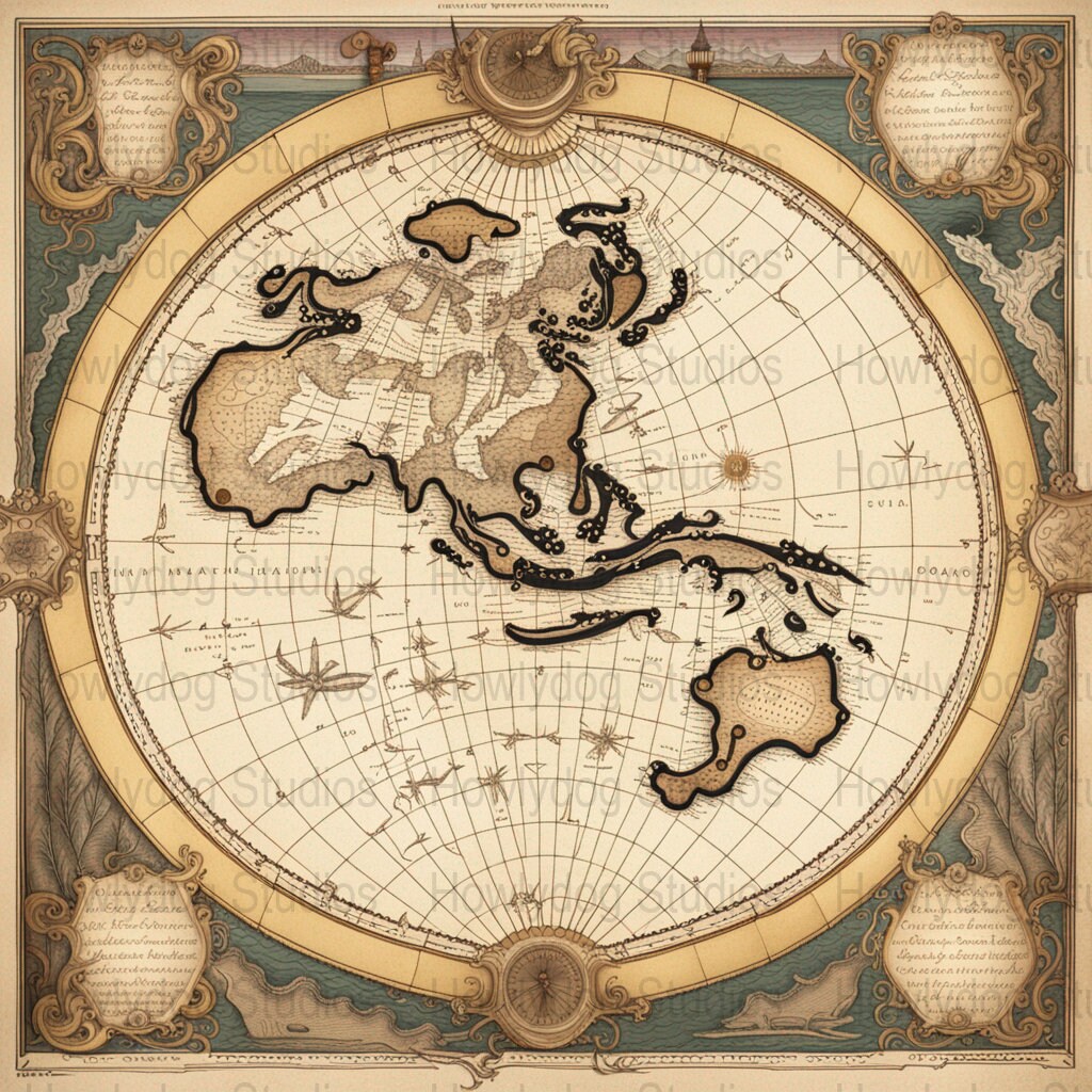 Spooky Mapsimaginary Ancient Maps. These Are Fun Imaginary - Etsy