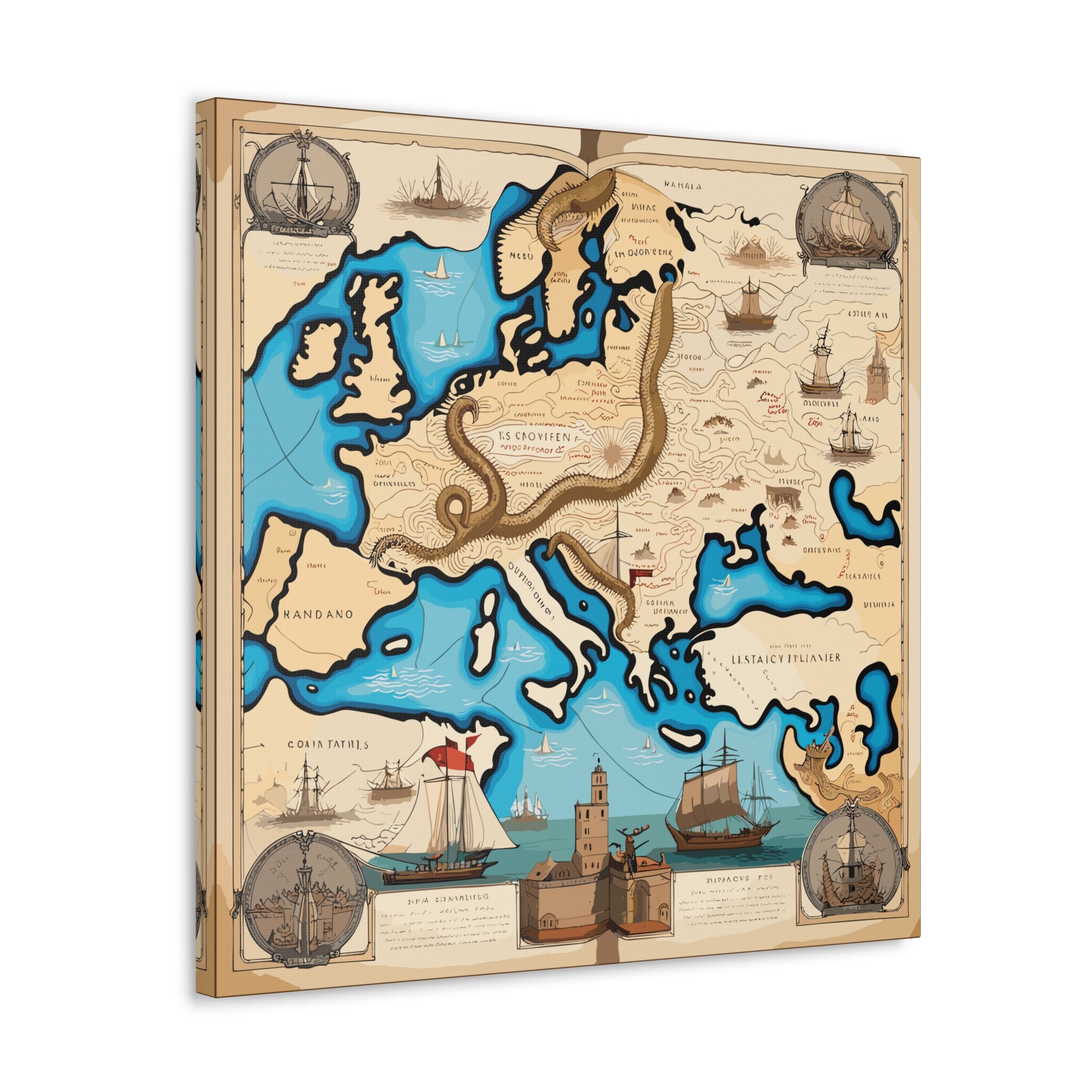 Mapas espeluznantes mapa del mundo antiguo imaginario 30 - Etsy México