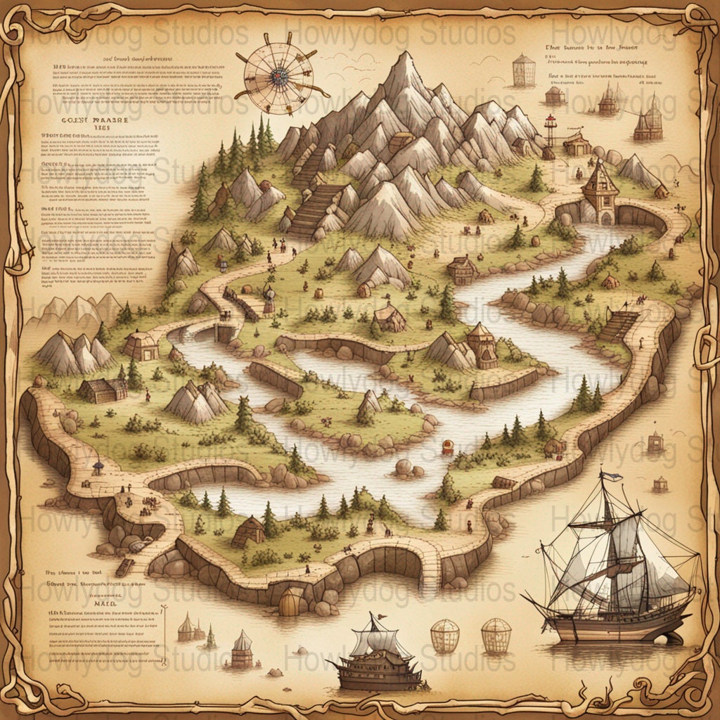 Spooky Mapsimaginary Ancient Maps. These Are Fun Imaginary - Etsy