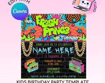 Editable Fresh Prince Birthday Party Invitation - Etsy