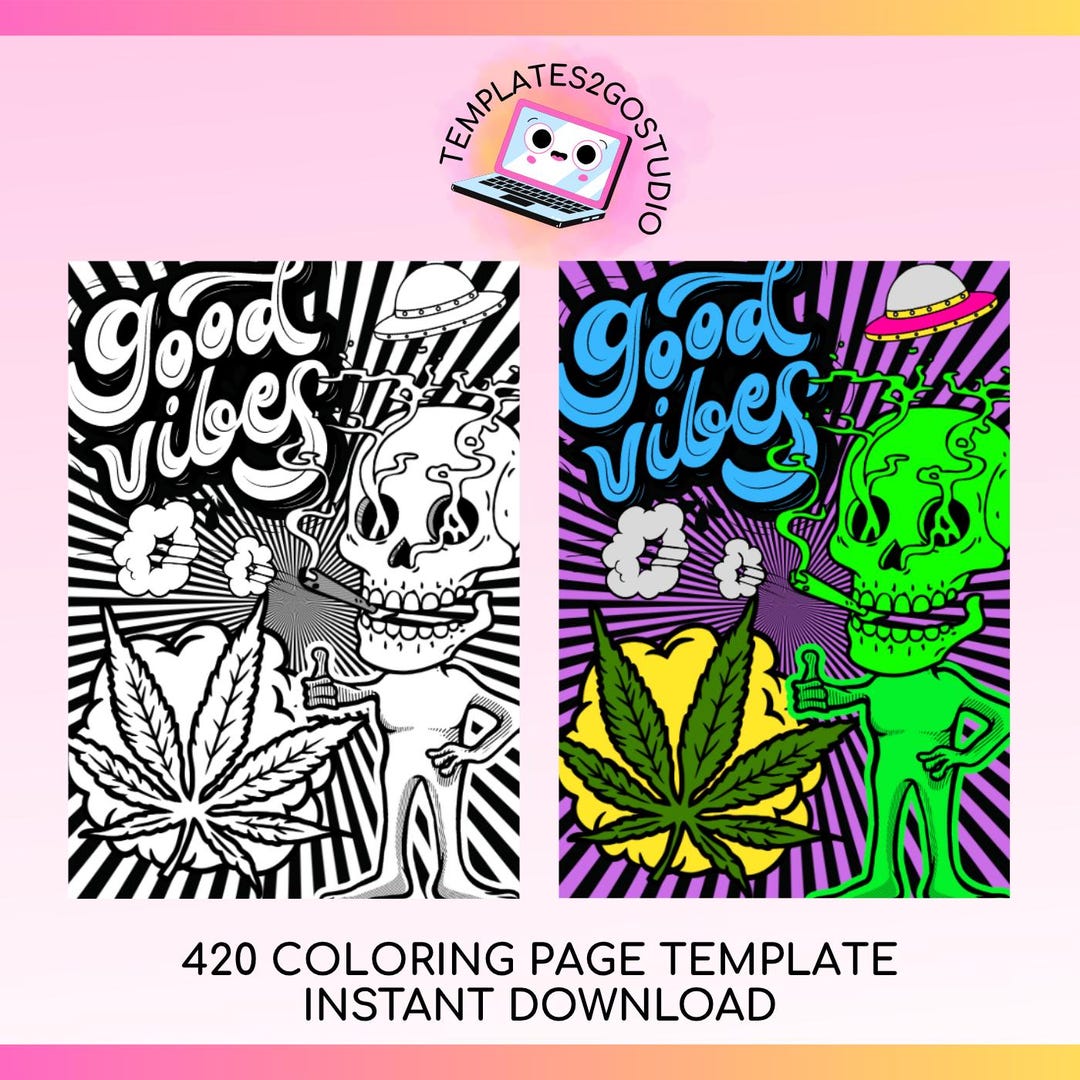 420 Adult Coloring Page, Instant Download - Etsy
