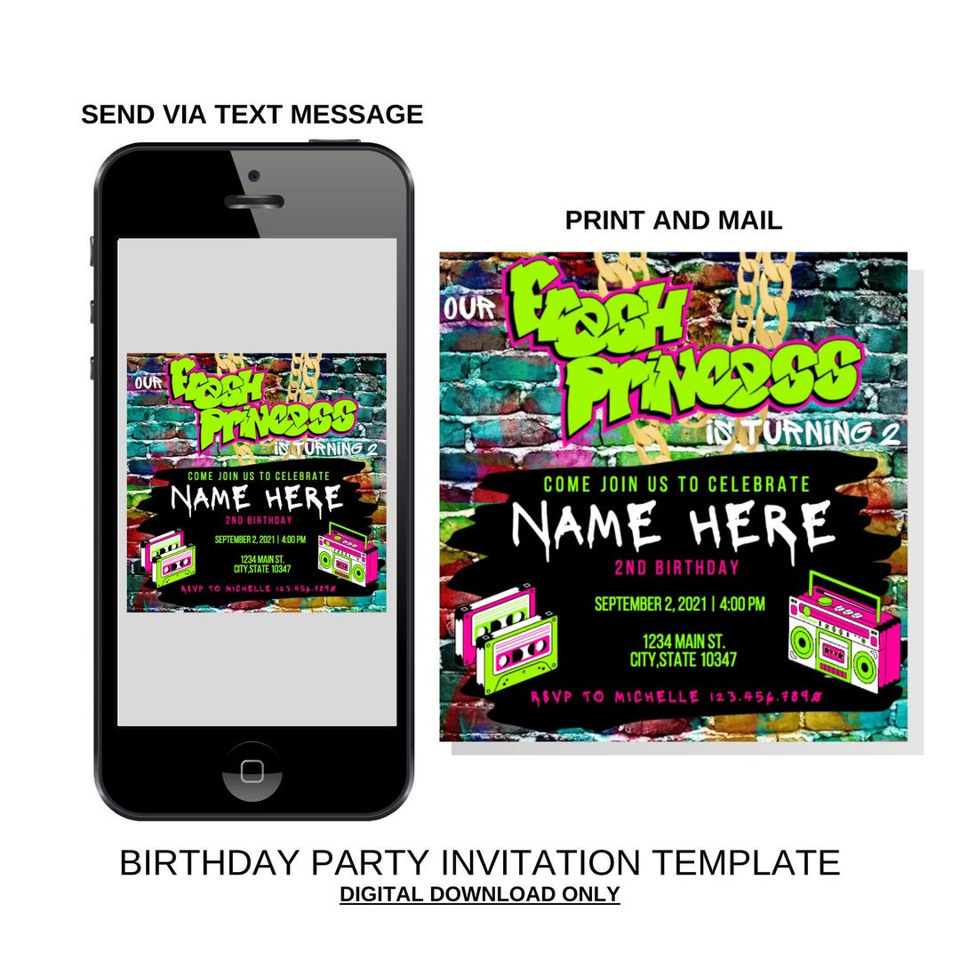 Fresh Princess Birthday Party Invitation - Etsy