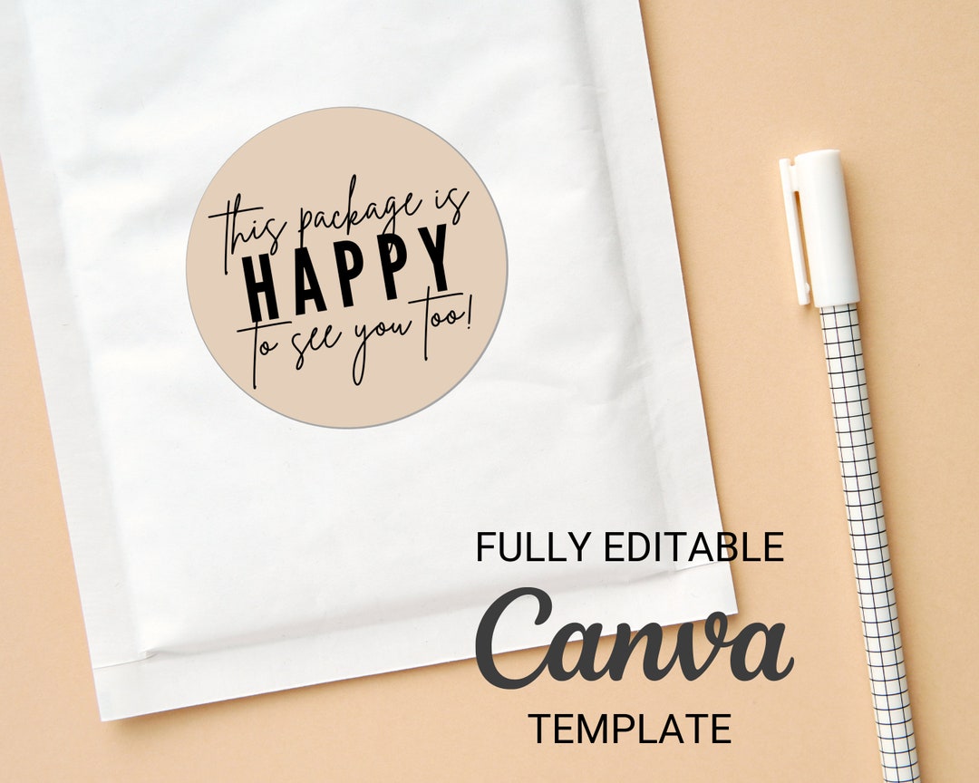 Modern Round Sticker Template, Editable Circle Label, Packaging Sticker ...