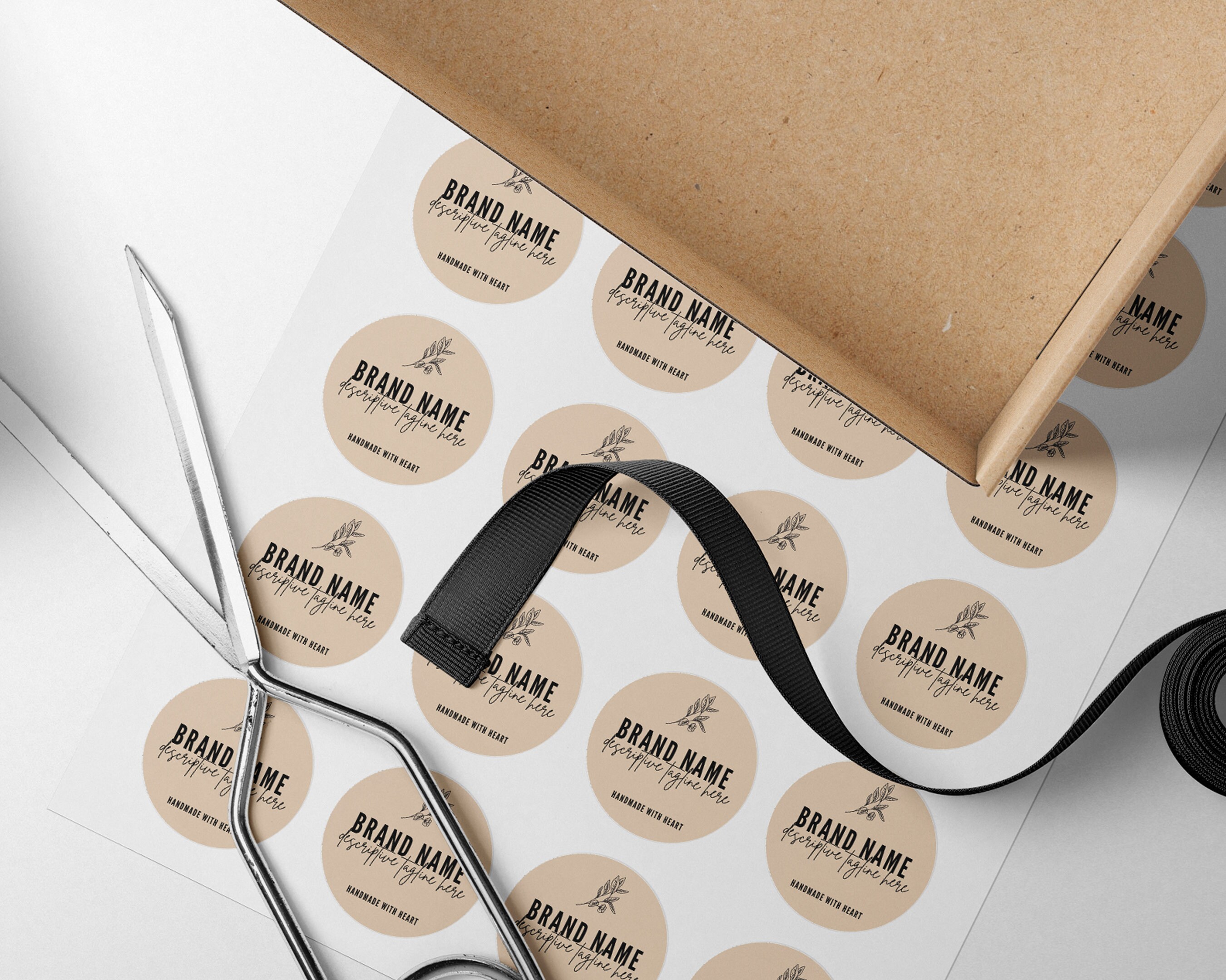 Modern Round Sticker Template Editable Circle Label - Etsy