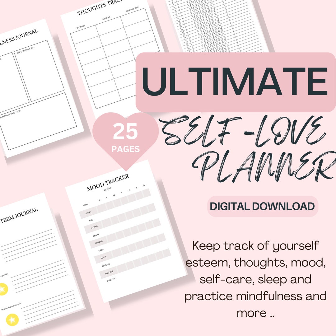 Self-love Planner Printable Affirmation Journal Mental Health Worksheet ...