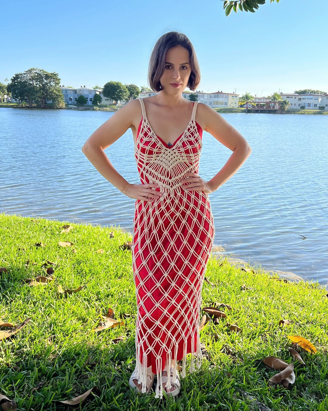 Festival Macrame Dress, Boho Clothing, Bohemian Cover-up, Contemporary ...