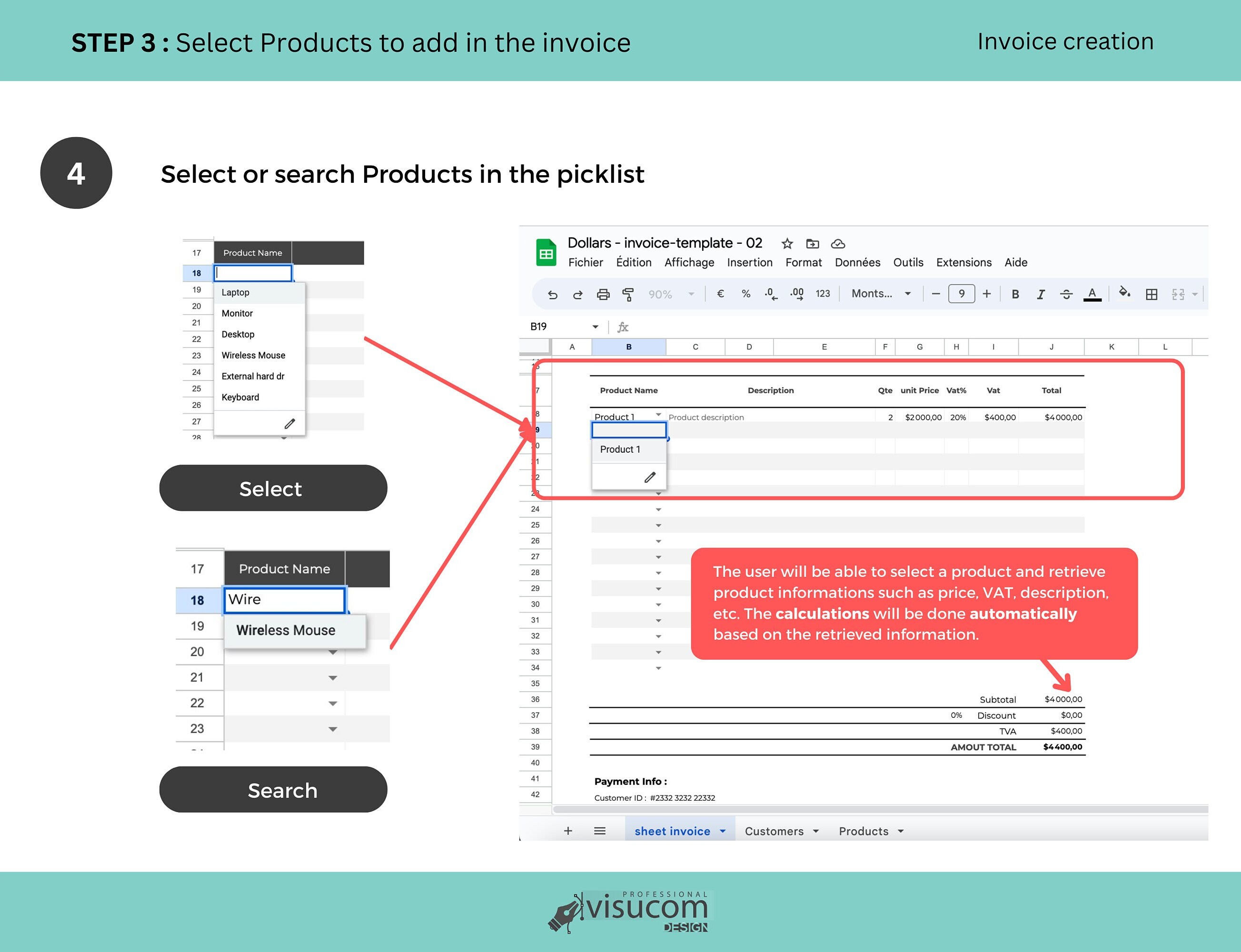 Digital Invoice Template, Business Automated Invoice, Editable ...