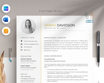 Resume Apple Pages Template, Canva, Microsoft Word, Professional Resume ...