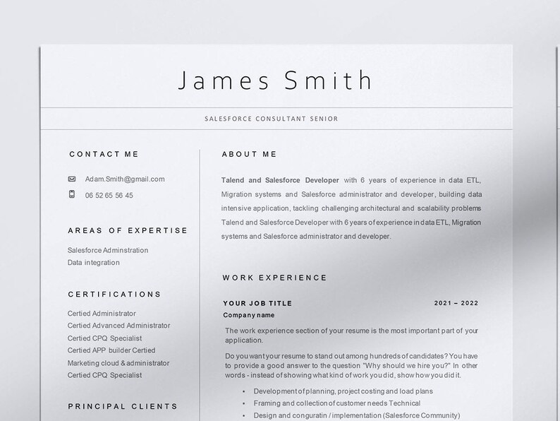 Modèle de CV Word, Modèle de CV professionnel, CV exécutif, Curriculum ...