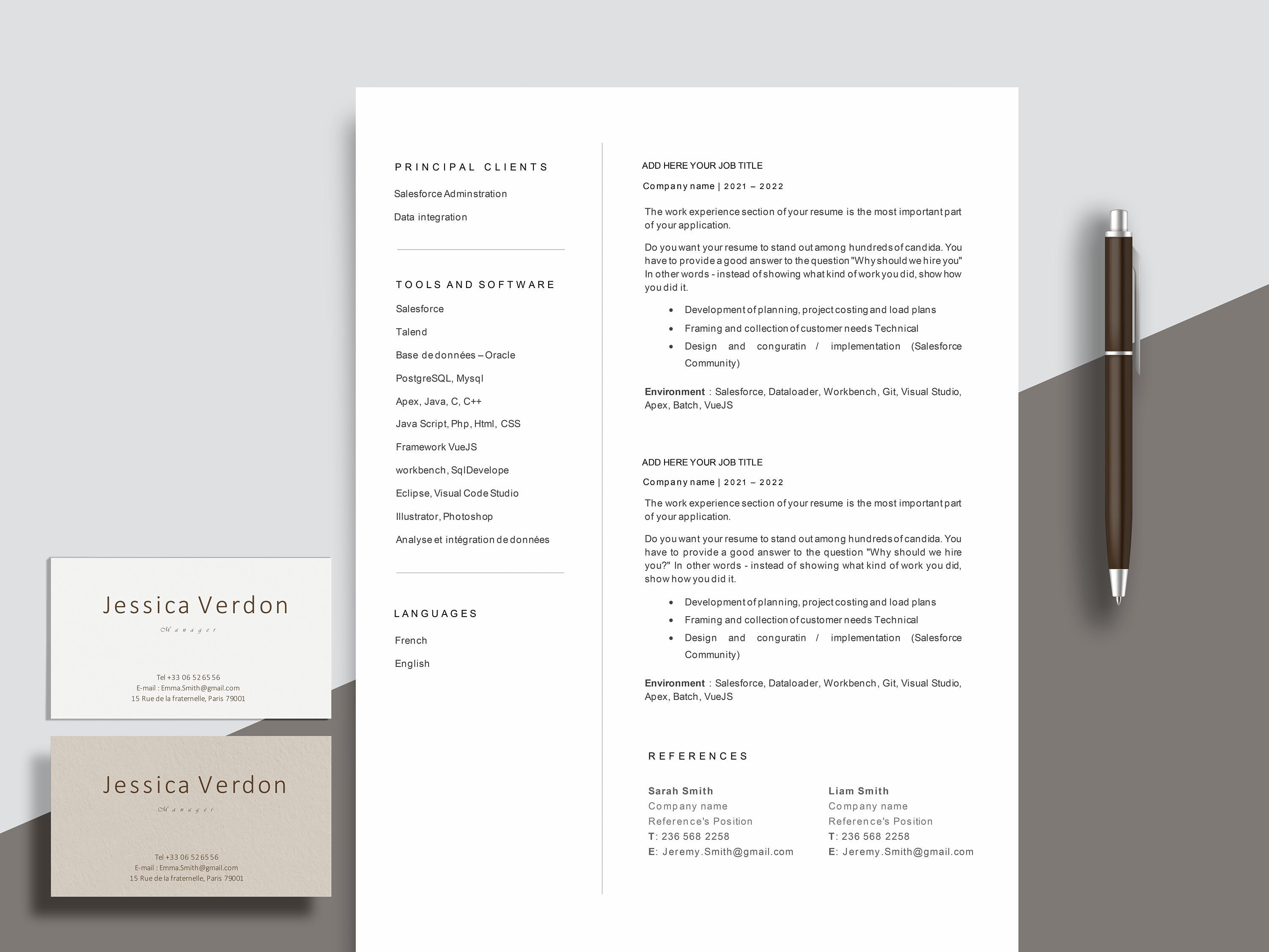 CV Template Word CV Template Professional Resume Template - Etsy Ireland