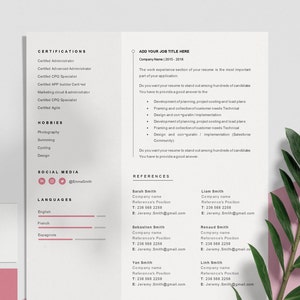 CV Template Word, CV Template Professional , Resume Template Word, Cv ...