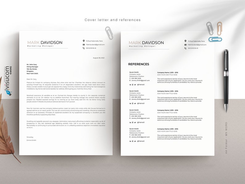 Resume Apple Pages Template, Canva, Microsoft Word, Professional Resume ...