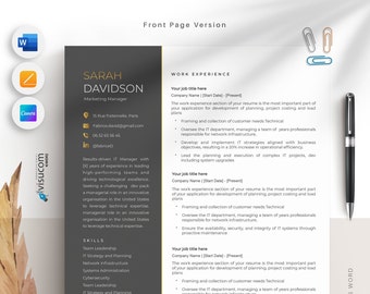 Cv Template Microsoft WORD, Apple Pages, CANVA Resume Template With ...
