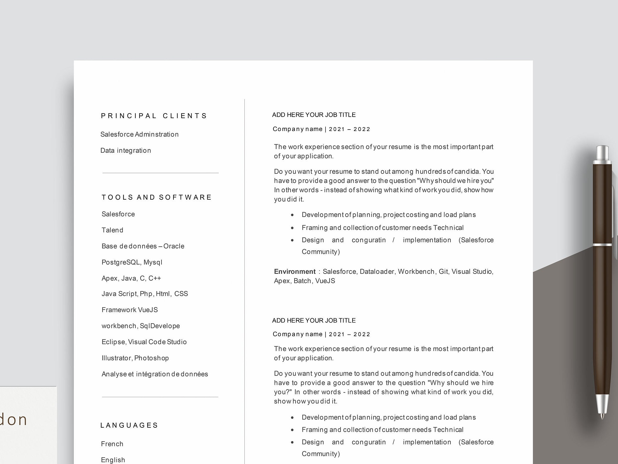 CV Template Word CV Template Professional Resume Template - Etsy Ireland