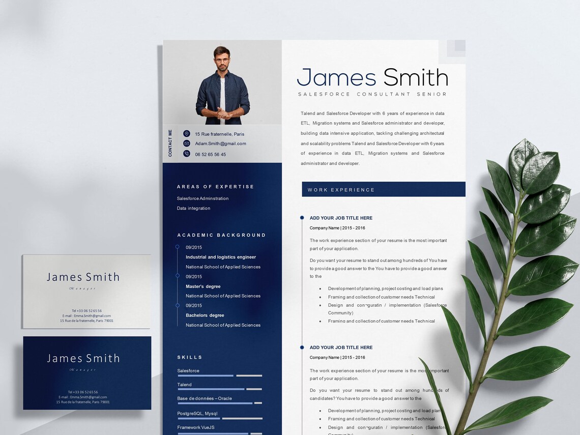 Modèle de CV mot bleu, modèle de CV professionnel, CV exécutif, propre ...