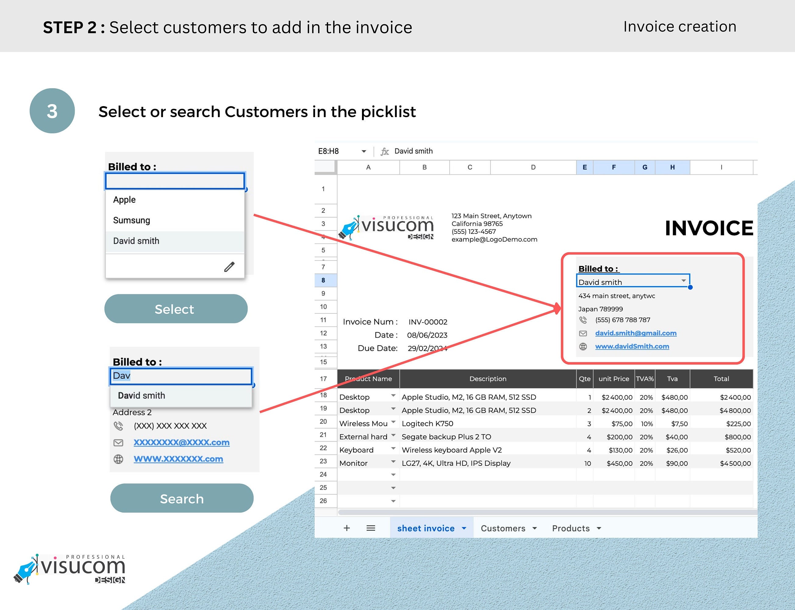 Digital Invoice Template, Business Automated, Editable Googlesheets and ...