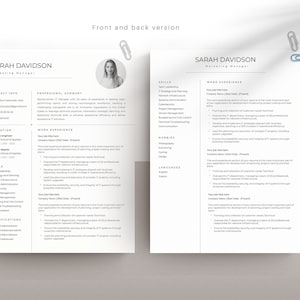 Resume Apple Pages Template, Canva, Microsoft Word, Professional Resume ...