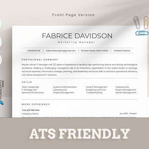 ATS Resume Template Word, Pages, Canva, ATS CV Template, Professional ...