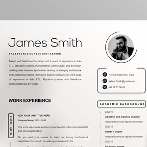 Modèle de CV Word, modèle de CV professionnel, CV exécutif, épuré ...