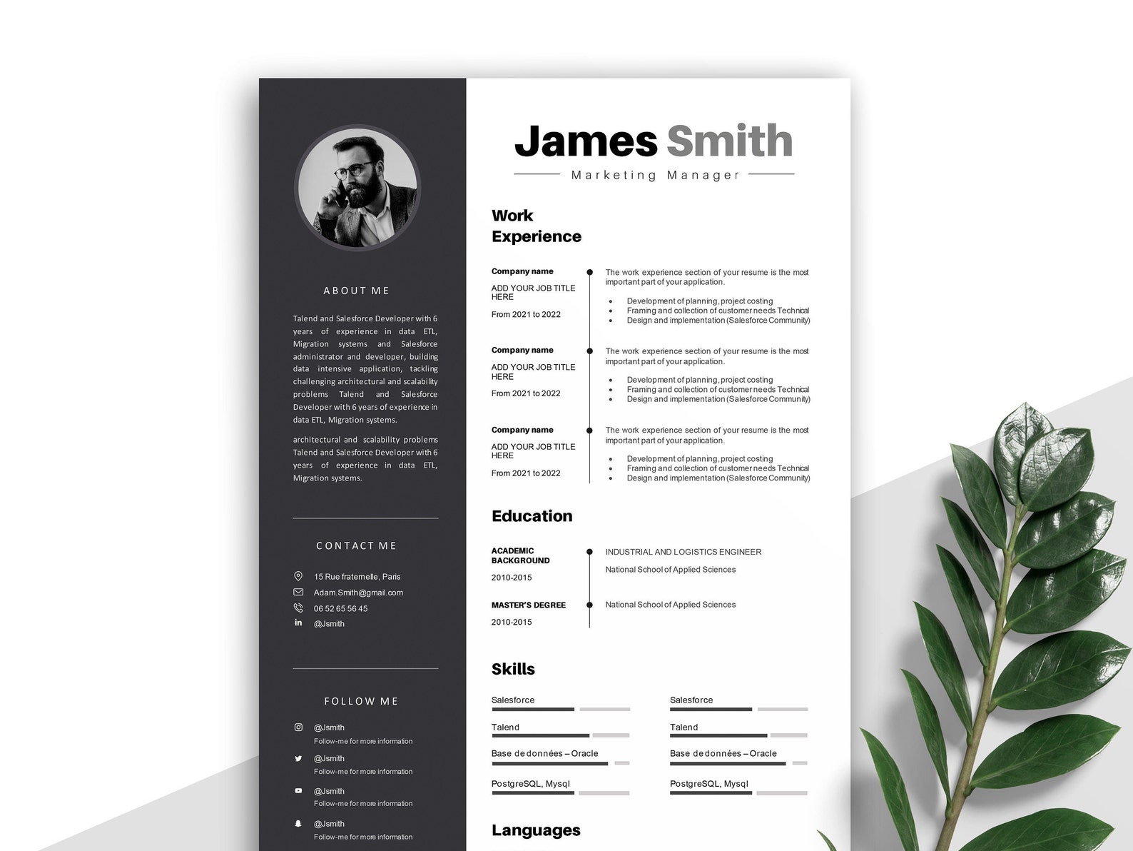 Resume Template Word CV Template Professional Resume - Etsy