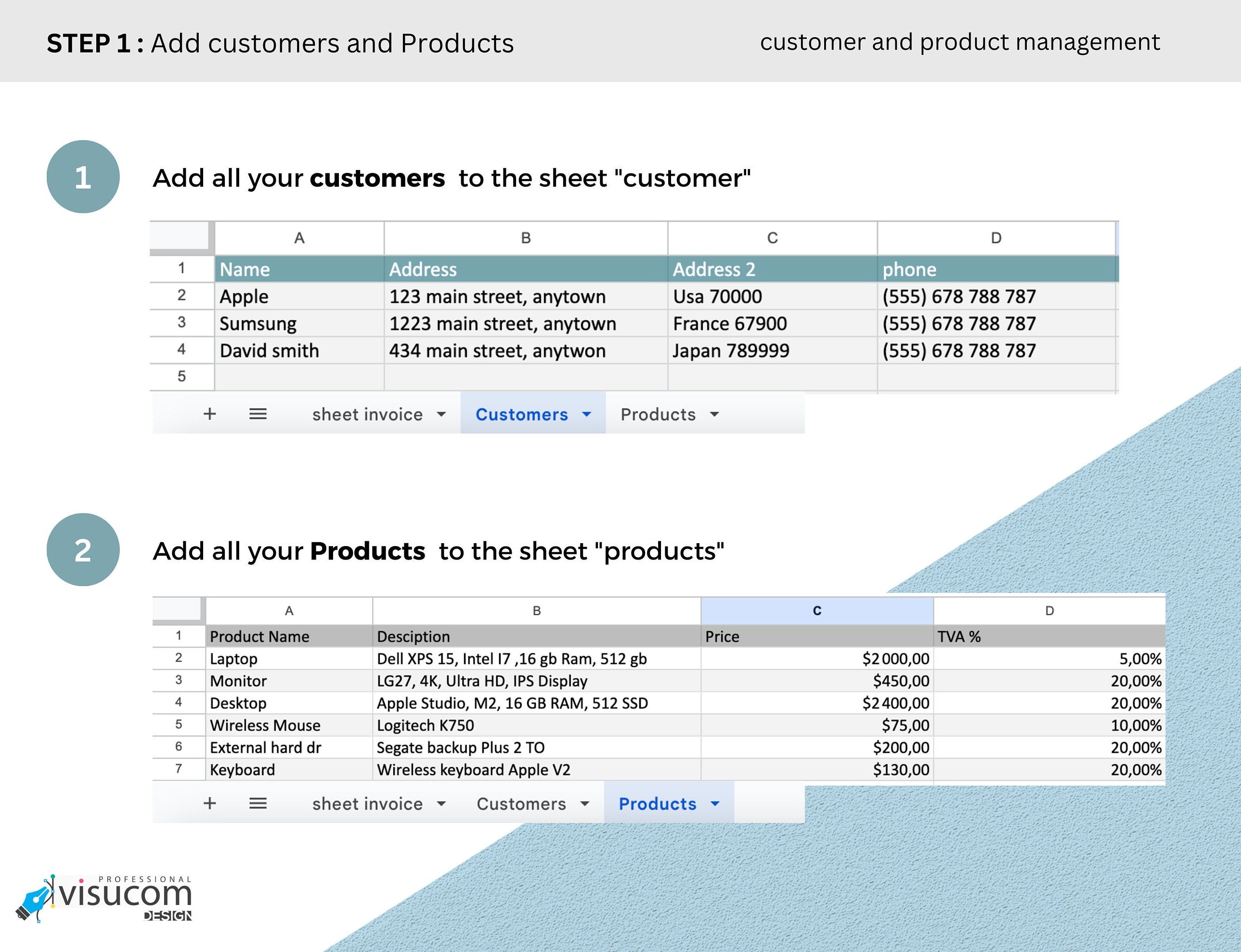 Digital Invoice Template, Business Automated, Editable Googlesheets and ...
