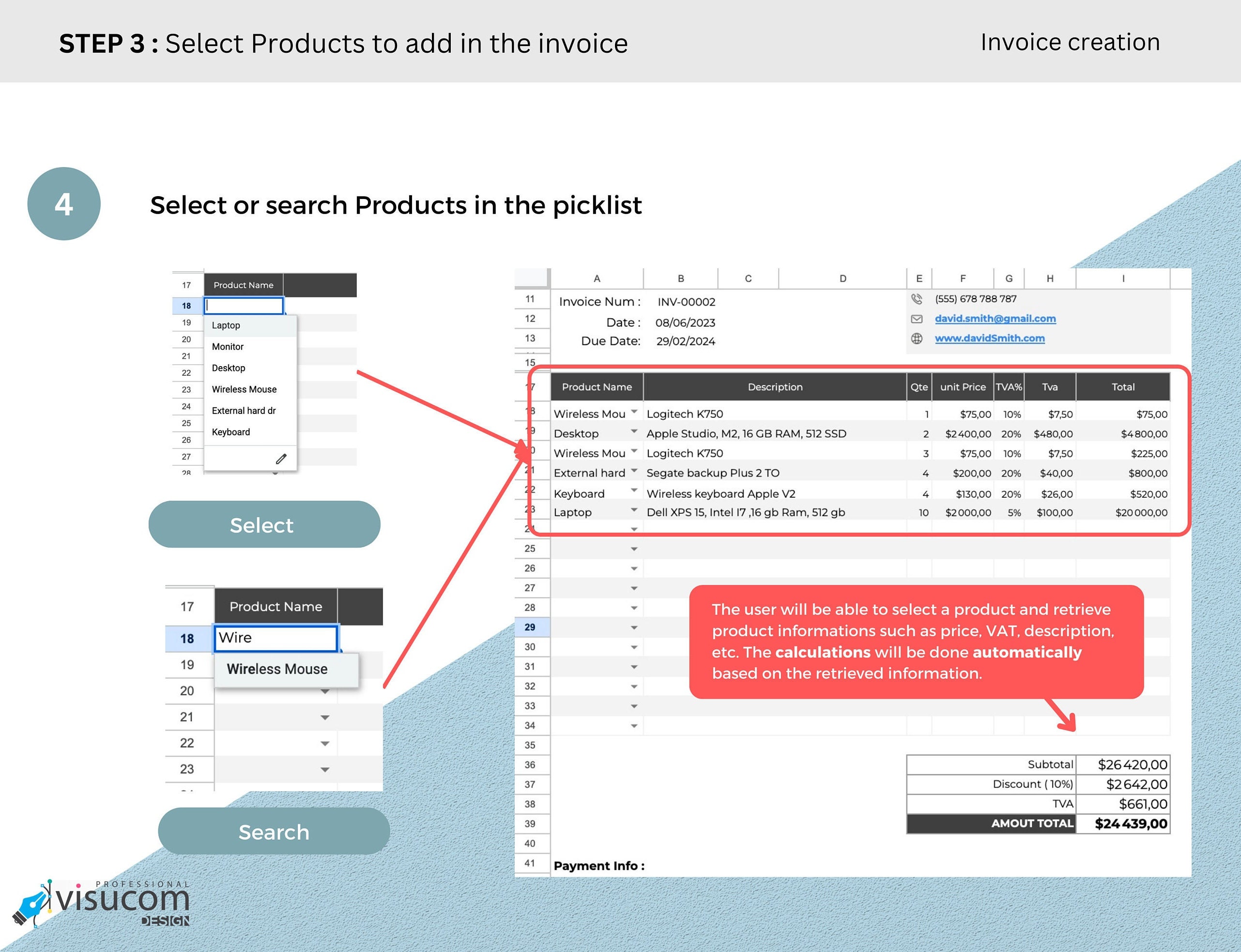 Digital Invoice Template, Business Automated, Editable Googlesheets and ...