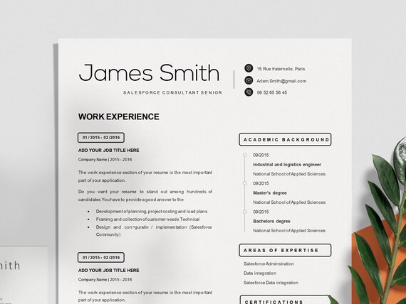 Resume Template Word CV Template Professional Resume - Etsy Ireland