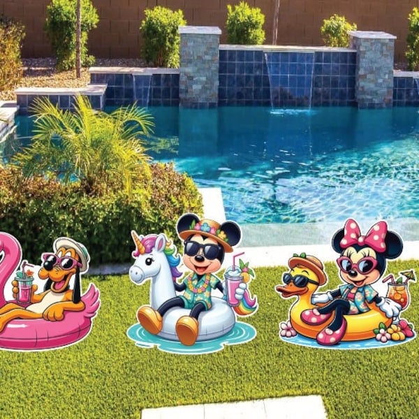 Mickey Pool Party Cutout - Etsy
