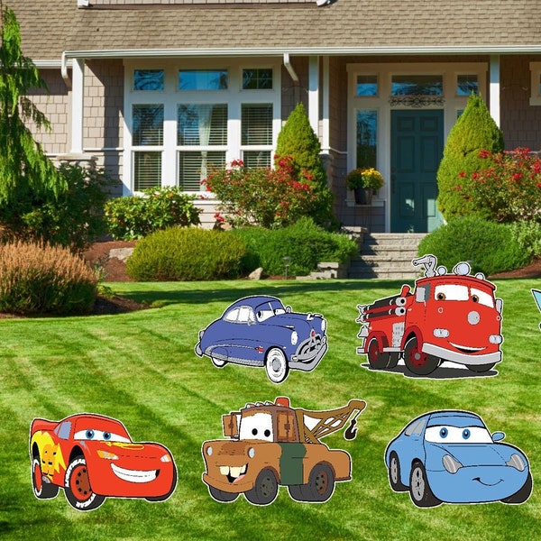 Lightning Mcqueen Yard Sign - Etsy
