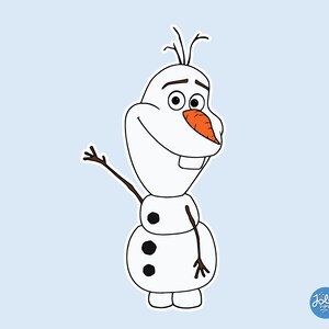 Olaf From Frozen Elsa Anna Snowman Waving Standing on One Foot ...