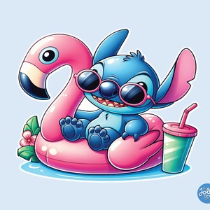 Stitch Summer Vibes Pool Floats Beach Flamingo Unicorn Inflatable Decor ...