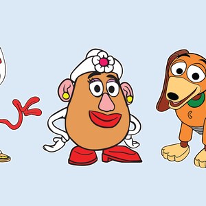 Toy Story Characters Mrs. Potato Head, Slinky, Forky, Wheezy, Emperor ...