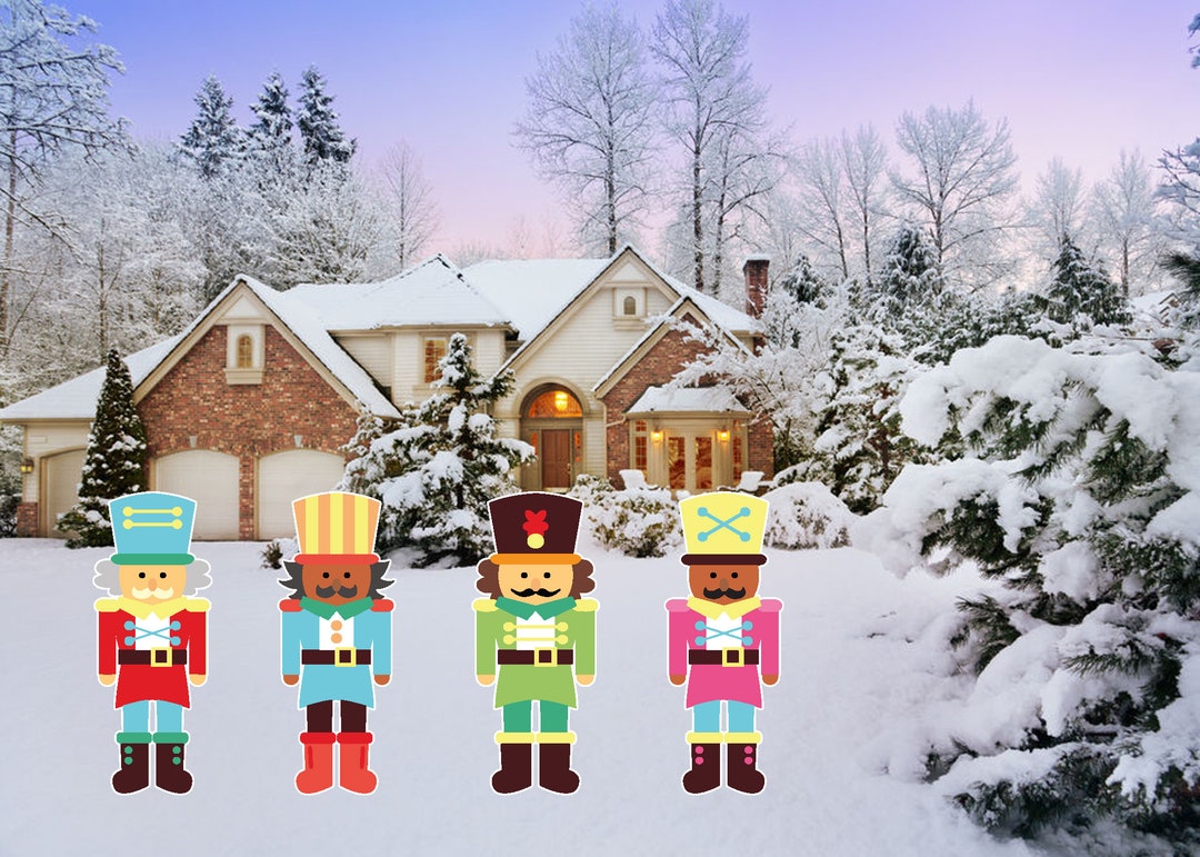 Christmas Winter Nutcrackers White and Dark Skin Holiday Yard Sign Cut ...