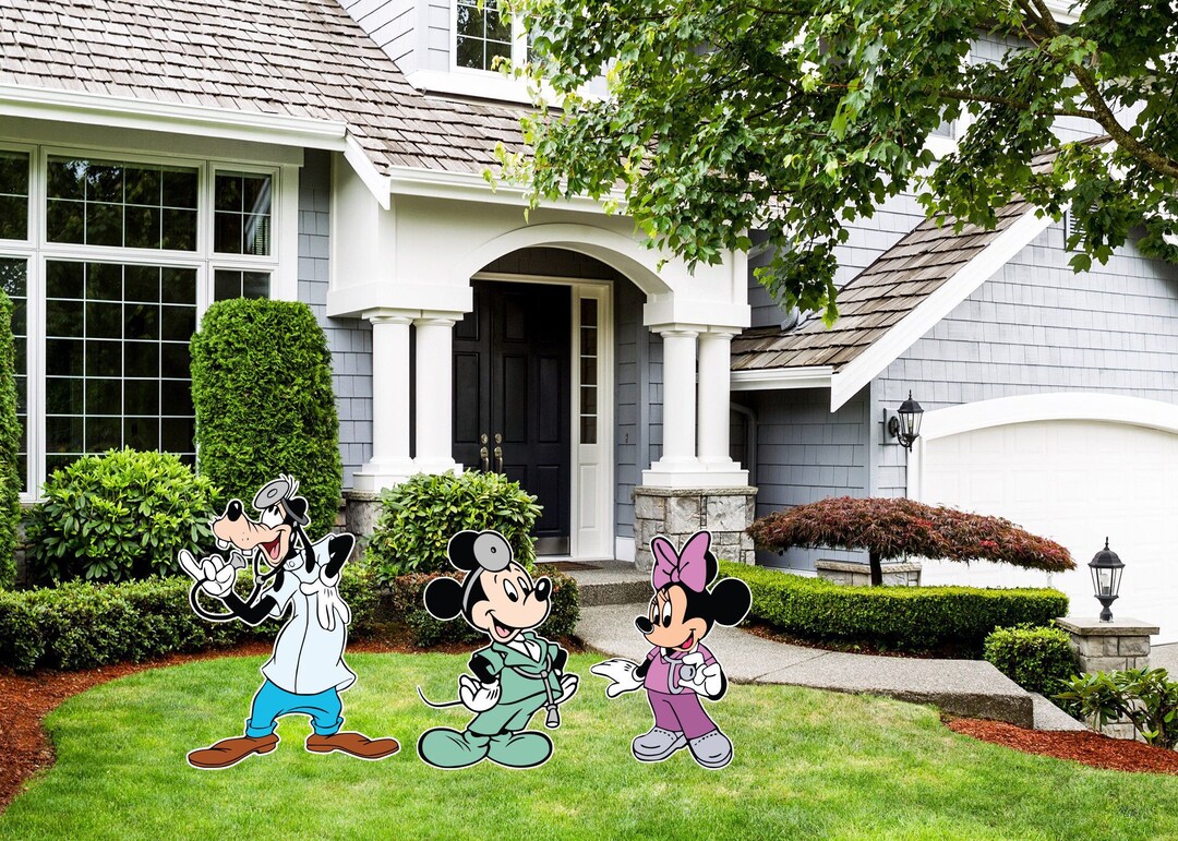 Doctor Mickey, Nurse Minnie and Doctor Goofy Yard Sign Cut Out ...