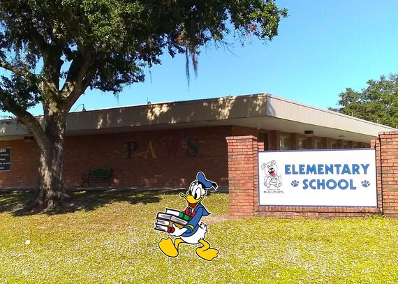 Donald Duck Back to School With Books Yard Sign Cut Out - Etsy