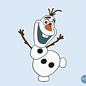 Olaf From Frozen Elsa Anna Snowman Waving Standing on One Foot ...
