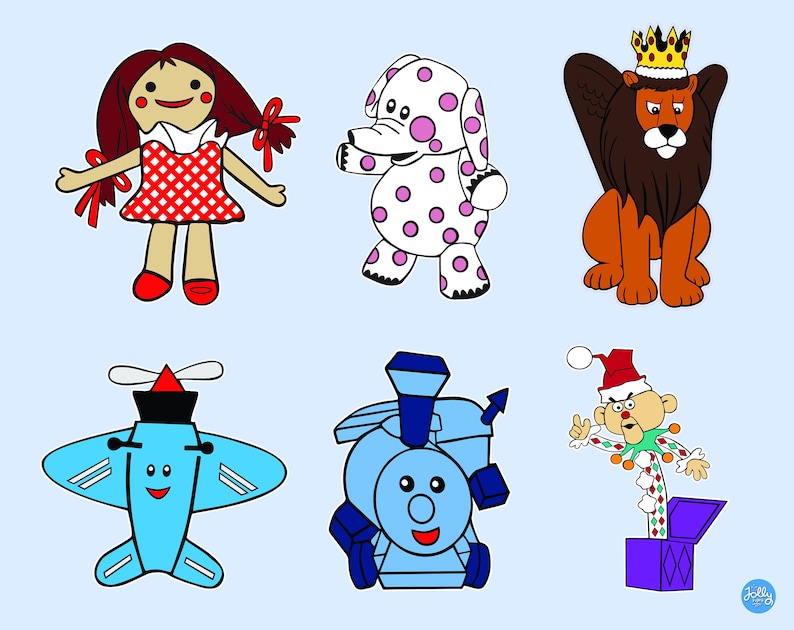 Rudolph Airplane, Charlie in the Box, Dolly, King Moonracer, Train, and ...