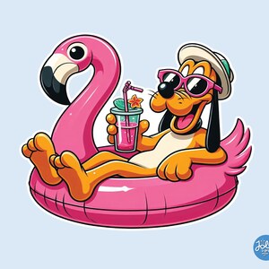 Mickey Minnie Goofy Pluto Summer Vibes Pool Floats Beach Flamingo ...