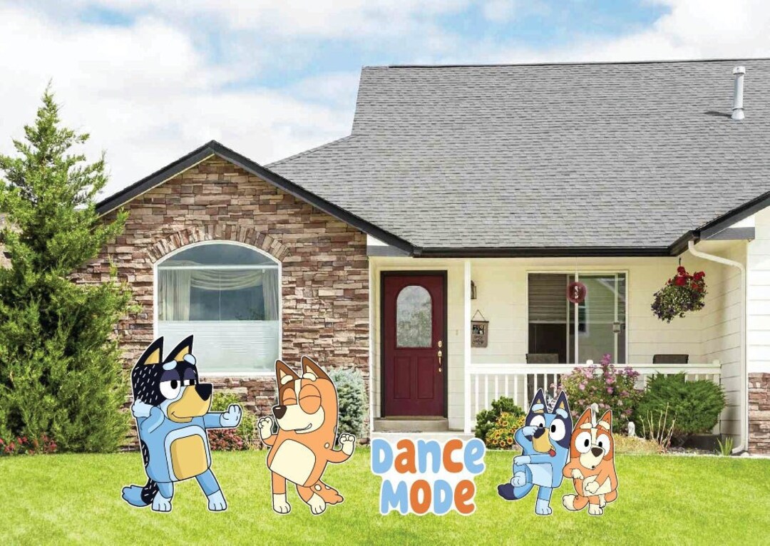 Dance Mode Bluey, Bingo, Chili, Bandit Dancing Decoration Party Themed ...