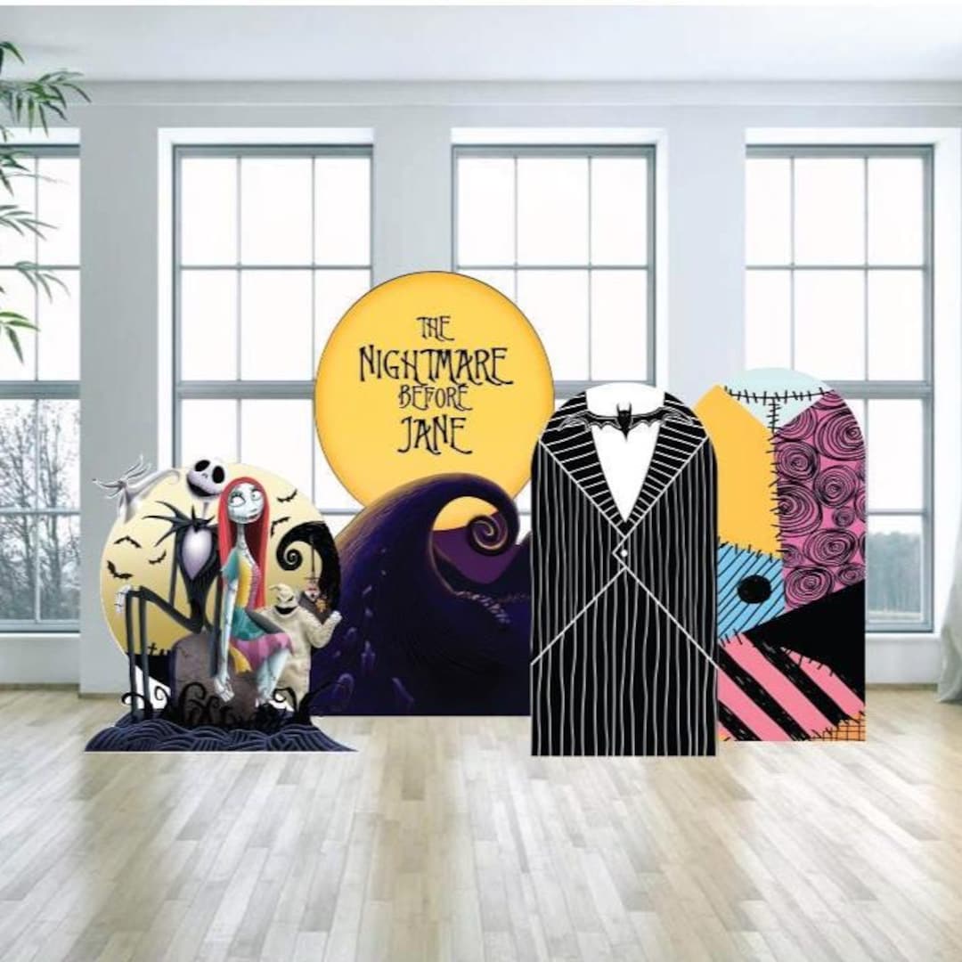 Nightmare Before Christmas Birthday Halloween Party Event Arch Backdrop ...