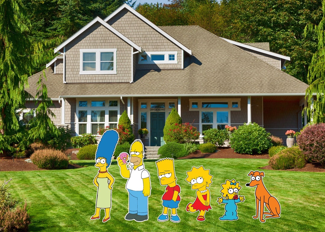 The Simpsons Homer, Bart, Marge, Lisa, Maggie, and Santas Little Helper ...