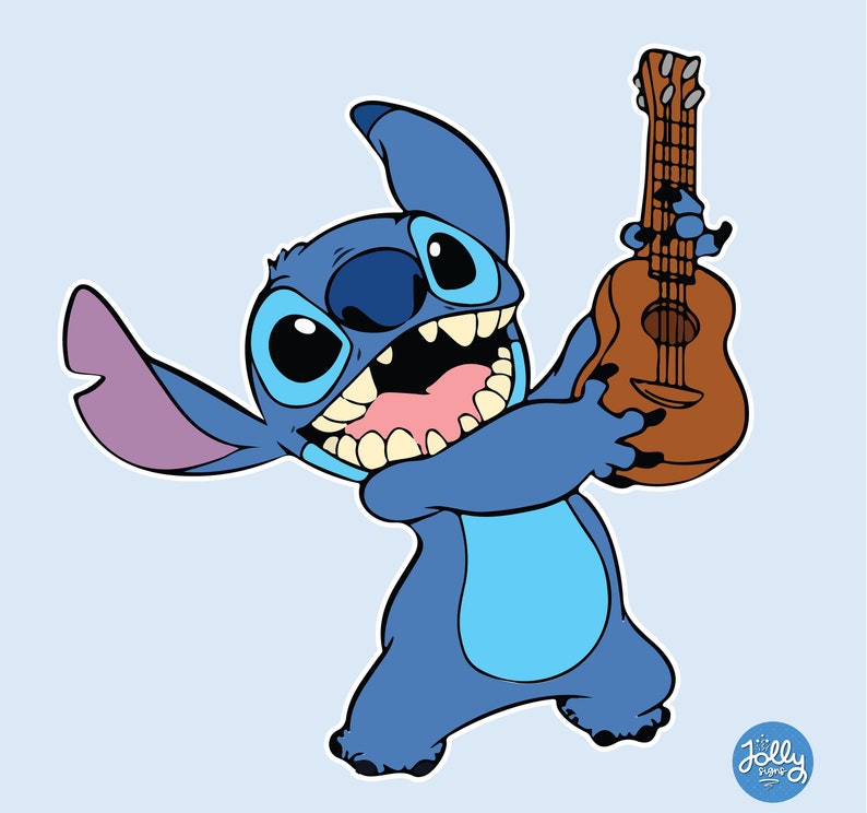 Lilo Hula Girl and Stitch With Coconut Guitar and Flower - Etsy