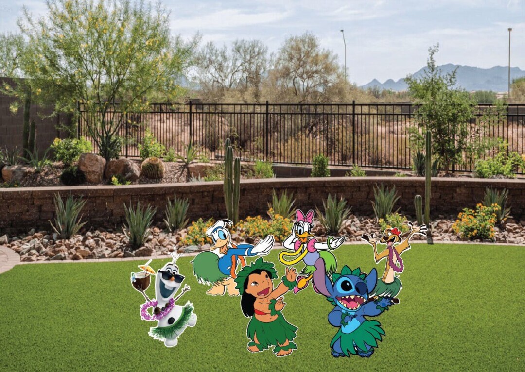 Hawaiian Summer Luau Hula Lilo and Stitch Donald Daisy Duck Timon Lion ...
