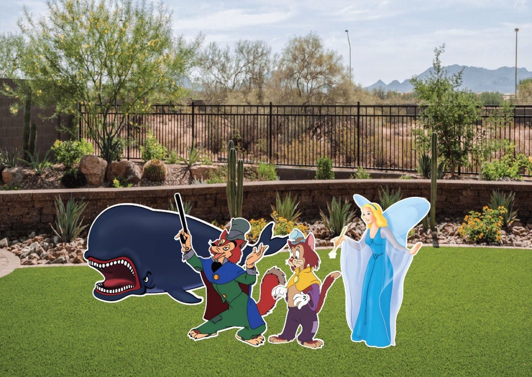 Pinocchio Disney Blue Fairy Honest John Fox Giddy Cat Monster Whale ...