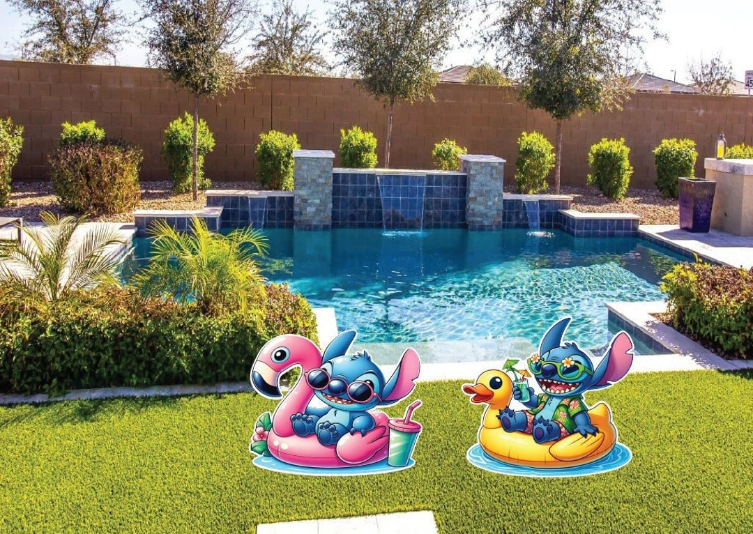 Stitch Summer Vibes Pool Floats Beach Flamingo Unicorn Inflatable Decor ...