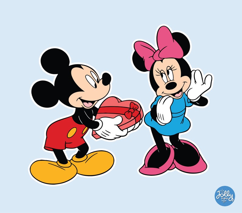 Mickey Mouse Giving Minnie Mouse Valentine Chocolates Donald - Etsy