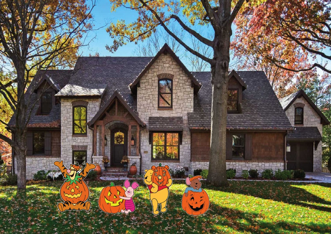 Halloween Winnie the Pooh Piglet Tigger Roo Pumpkins Fall Autumn Jack O ...